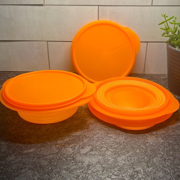 Tupperware | Kitchen | Set Of 3 Collapsible Bowls With Lids By ...